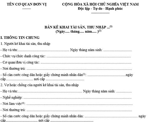 Mẫu kê khai tài sản thu nhập cuối năm 2024 theo Nghị định 130 mới nhất