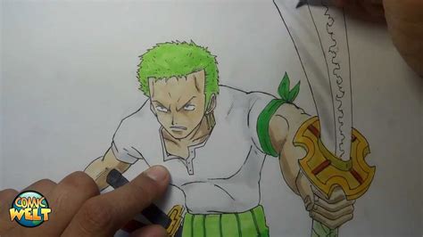 Wie Zeichnet Man Lorrenor Zorro One Piece Tutorial YouTube