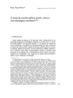 A teoria da escolha pública public choice uma a teoria da