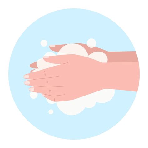 Lavarse las manos con jabón y espuma manteniendo la higiene Ilustración