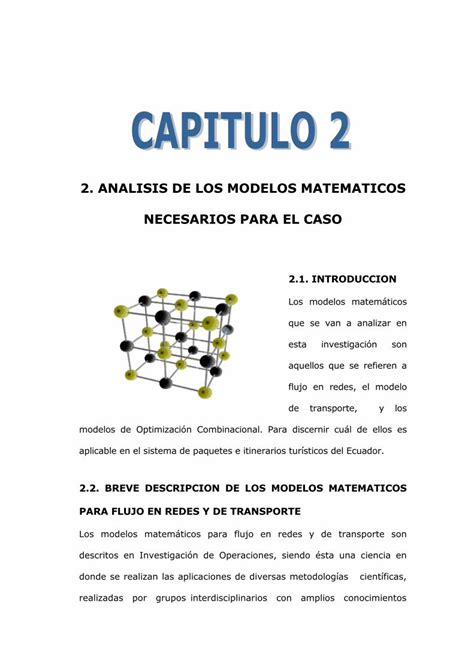 Pdf Analisis De Los Modelos Matematicos Necesarios Repositorio