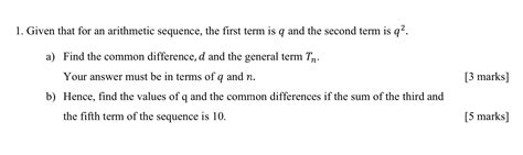 solved 1 given that for an arithmetic sequence the first