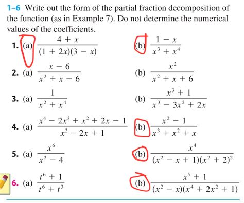 Solved Write Out The Form Of The Partial Fraction Chegg