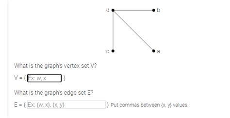 solved b a what is the graph s vertex set v v {ex w x