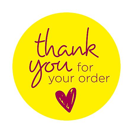 Thank You For Your Order Label Stickers Seals 2 12 Circle Roll Of 250