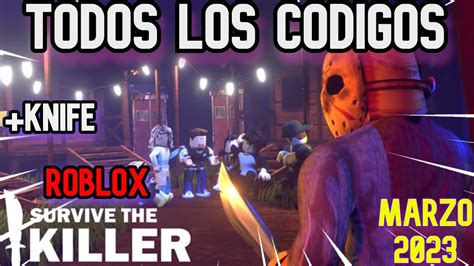 NUEVOS CÓDIGOS de SOBREVIVE AL ASESINO activos ROBLOX 2023 NEW