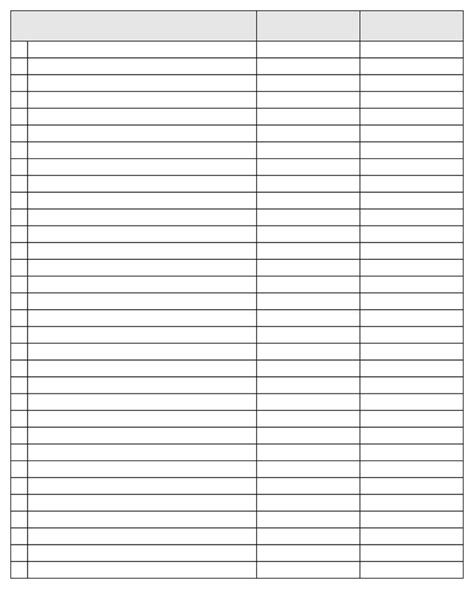 Free Printable 3 Column Spreadsheet Templates Printable Free