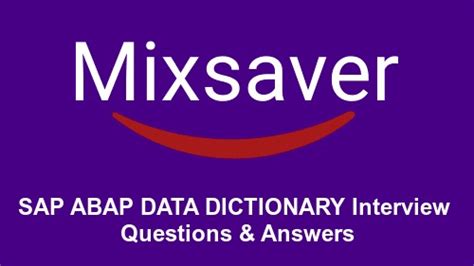 sap abap data dictionary interview questions and answers mixsaver