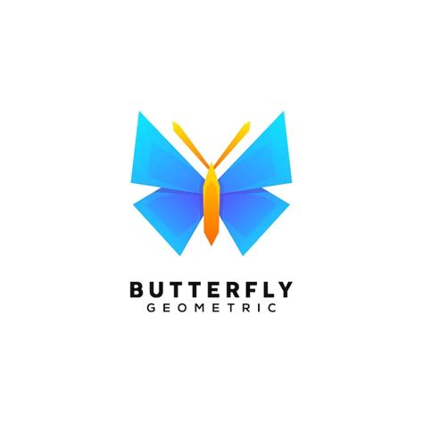 Plantilla de ilustración de logotipo de mariposa colorida Vector Premium