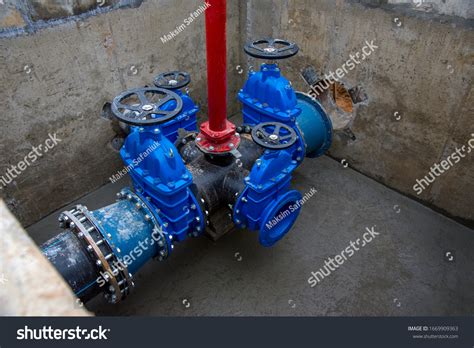 Gate Valves Valve Pit Underground Piping Stock Photo