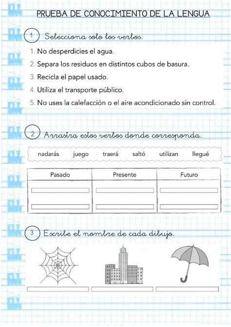 Ficha online de El verbo para 2º Puedes hacer los ejercicios online o