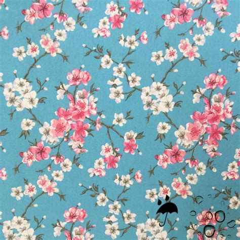 Tissu Enduit Imprim Au M Tre Toile Imperm Able Fleur Japon