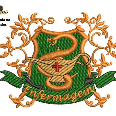 Matriz de Bordado Brasão Enfermagem Elo7 Produtos Especiais