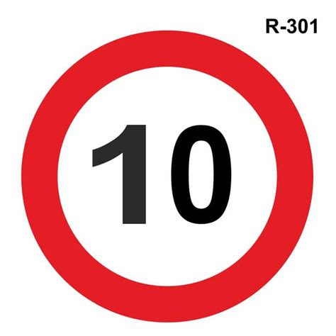 Señal de 10 km h Señales de tráfico de velocidad máxima