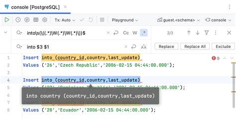 Find And Replace Text Using Regular Expressions Datagrip Documentation