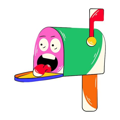 Premium Vector Modern Flat Sticker Of A Colourful Mailbox