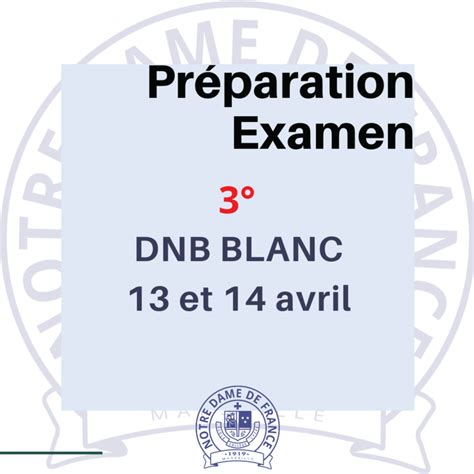BREVET BLANC N2 3 Agenda Ecole Collège Lycée Notre Dame