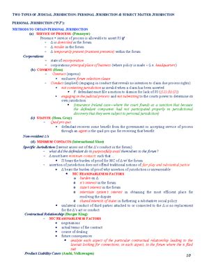 Civ Pro Flow Chart Civil Procedure Review I Jurisdiction Ii Erie