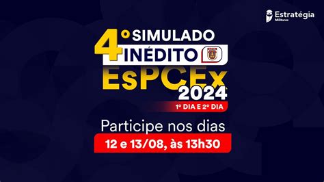 4º Simulado Inédito EsPCEx 2024 1º dia YouTube
