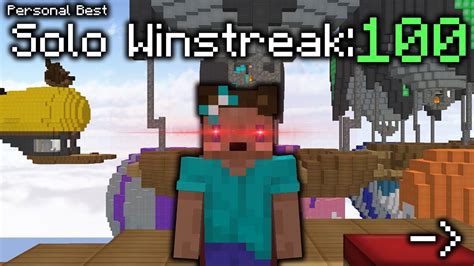 Getting 100 Solo Winstreak Hypixel Bedwars YouTube