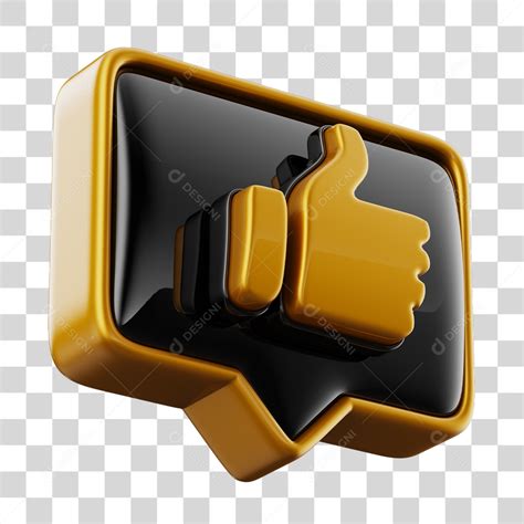 Emoji De Curtida Dourado E Preto Elemento D Para Composi O Png