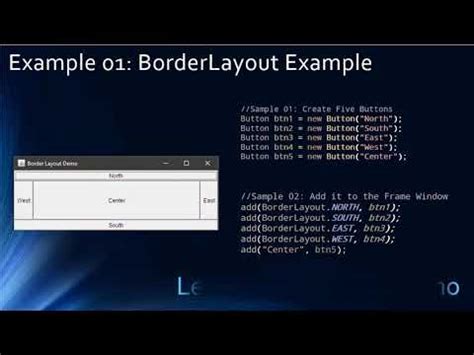 09 Java AWT BorderLayout Demo YouTube
