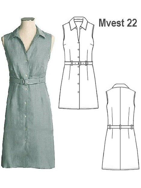MOLDE VESTIDO CAMISERO MUJER 0922