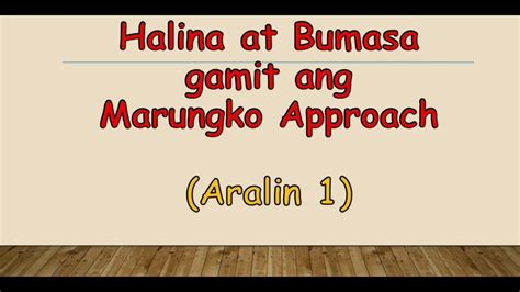Part Hakbang Sa Pagbasa Marungko Approach Reading Aralin M A S I