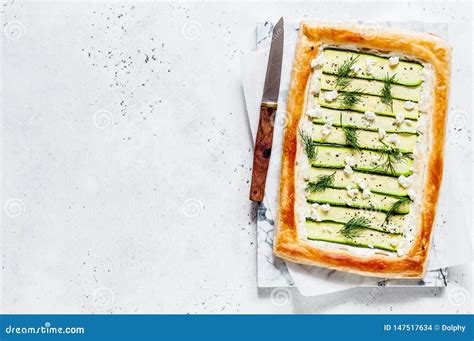 Tarta Del Calabac N De La Pasta De Hojaldre Foto De Archivo Imagen De