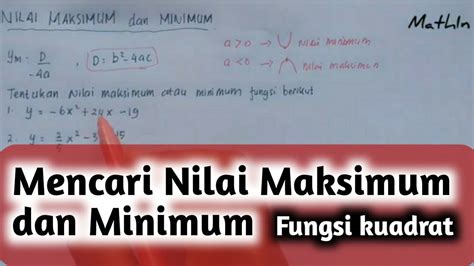Materi Matematika Nilai Maksimum Dan Minimum Kompas Sekolah