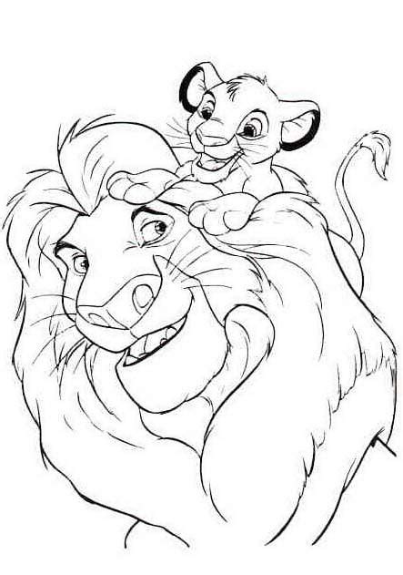 Mufasa E Simba Facili Da Colorare Disegni Da Colorare