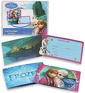 ALMACENESADAN 68371 Pack 6 Invitaciones Dinsey Frozen Sin Sobre