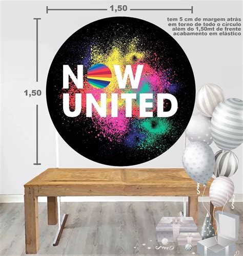 Painel D Festa Redondo Malha Sublimado Now United R