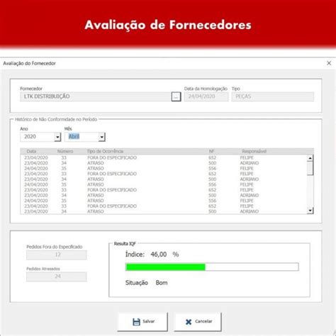 Planilha de Avaliação de Fornecedores e Homologação Smart Planilhas