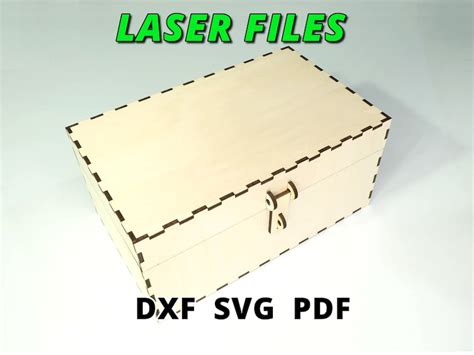 Laser Cut Hinged Box Plans And Digital Files Svg Pdf Dxf Etsy