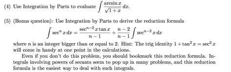 solved use integration by parts to evaluate integral arcsin