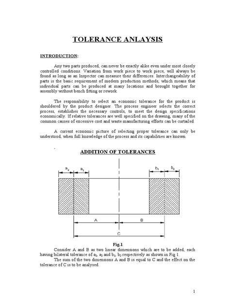 tolerance analysis 09 04 03 pdf engineering tolerance teaching mathematics