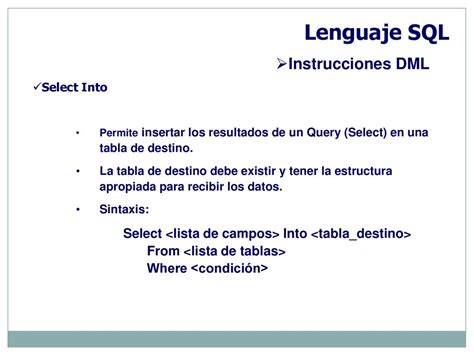 lenguaje sql contenidos que es sql estructura de sql ppt descargar