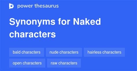 Naked Characters Synonyms 13 Words And Phrases For Naked Characters