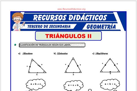 Los Triángulos y su Clasificación para Tercero de Secundaria 2024