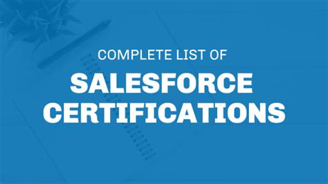 Complete List Of Salesforce Certifications Salesforce Ben