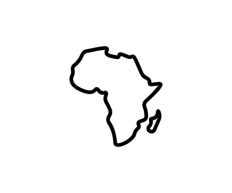 Outline Africa Map Icon Black Color Vector Art At Vecteezy