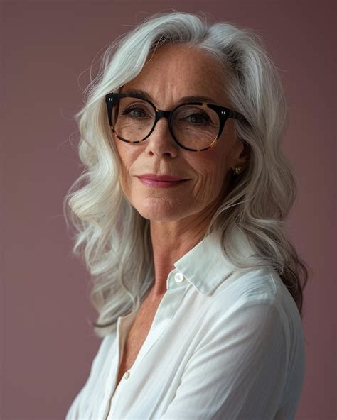 Premium Photo An Older Woman Wearing Glasses And A White Shirt