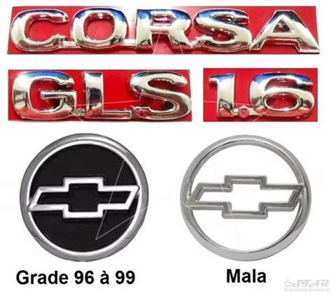 Kit Emblemas Corsa Sedan Gls 1 6 96 À 99 Modelo Original