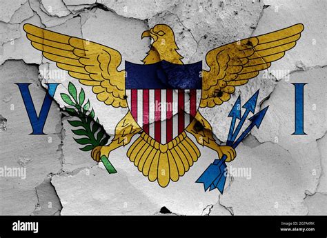Bandera de las Islas Vírgenes de los Estados Unidos pintada en la pared