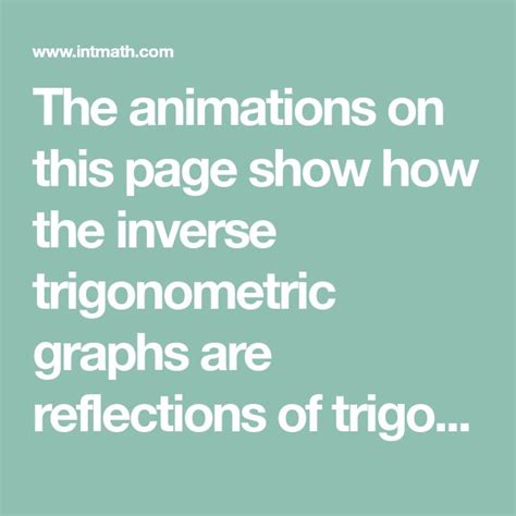 The Animations On This Page Show How The Inverse Trigonometric Graphs