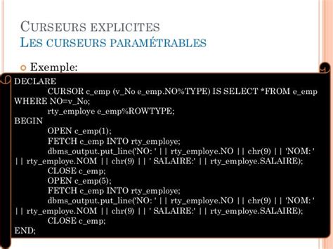 pl sql les curseurs