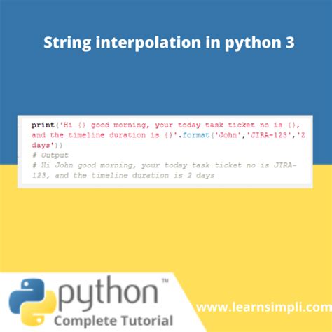 String Interpolation In Python 3 Learn Simpli