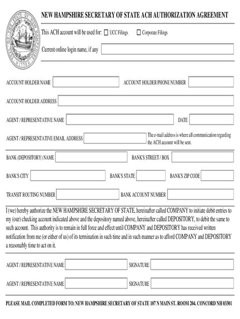 Fillable Online ACH Authorization Agreement Pdf Fax Email Print