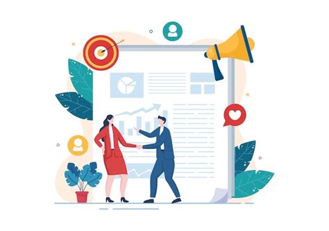 Premium Vector Public Relations Template Hand Drawn Cartoon